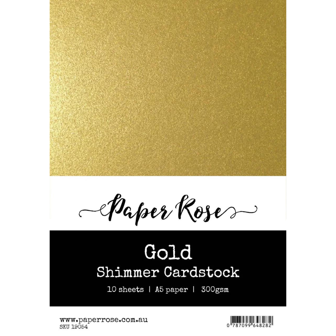 Paper Rose - Gold Shimmer Cardstock A5 (10 sheet pack) – 3 Wise Crafters
