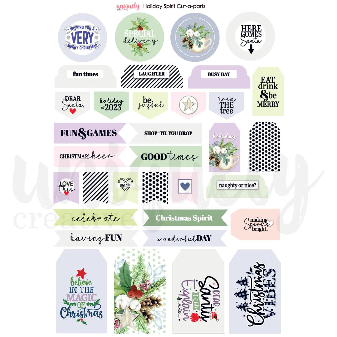 Uniquely Creative - Holiday Spirit Cut-a-Part Sheet – 3 Wise Crafters