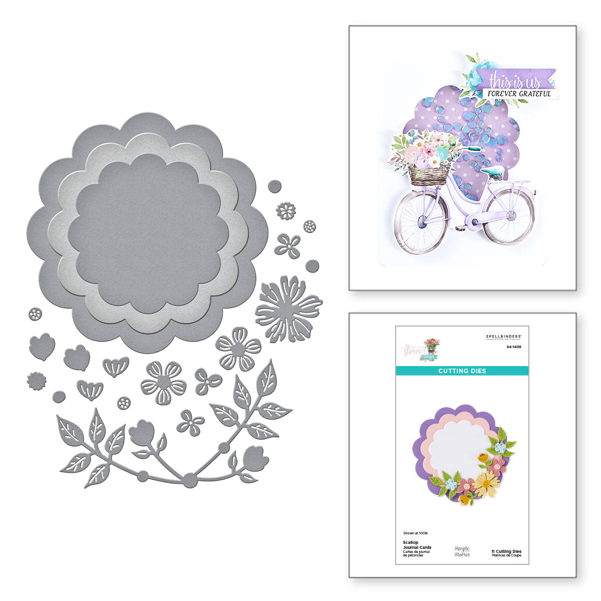 Spellbinders - Scallop Journal Cards Etched Dies from the Simple Vinta ...